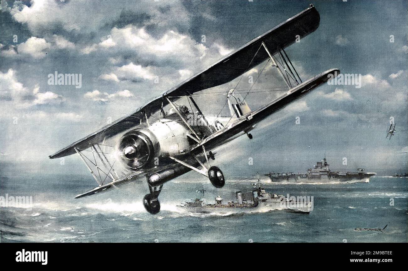 A Fleet Air Arm Fairey 'Swordfish' siluro-bombardiere-aereo di ...