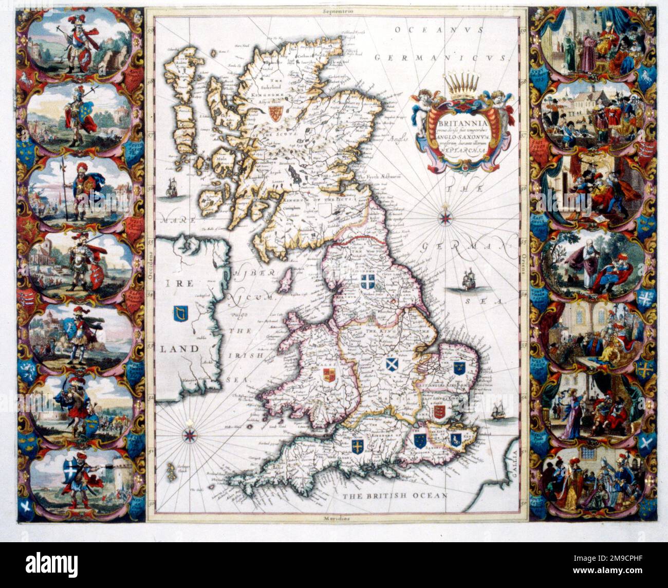 Mappa anglosassone dell'eptarchia dei regni d'Inghilterra Foto stock ...