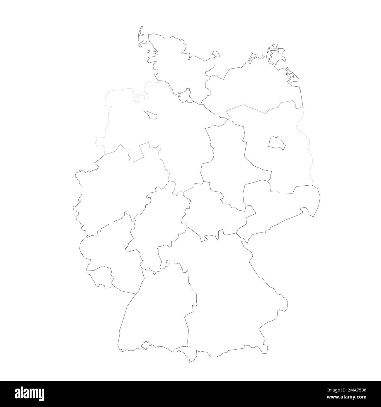Carta politica della germania Foto e Immagini Stock in Bianco e Nero ...