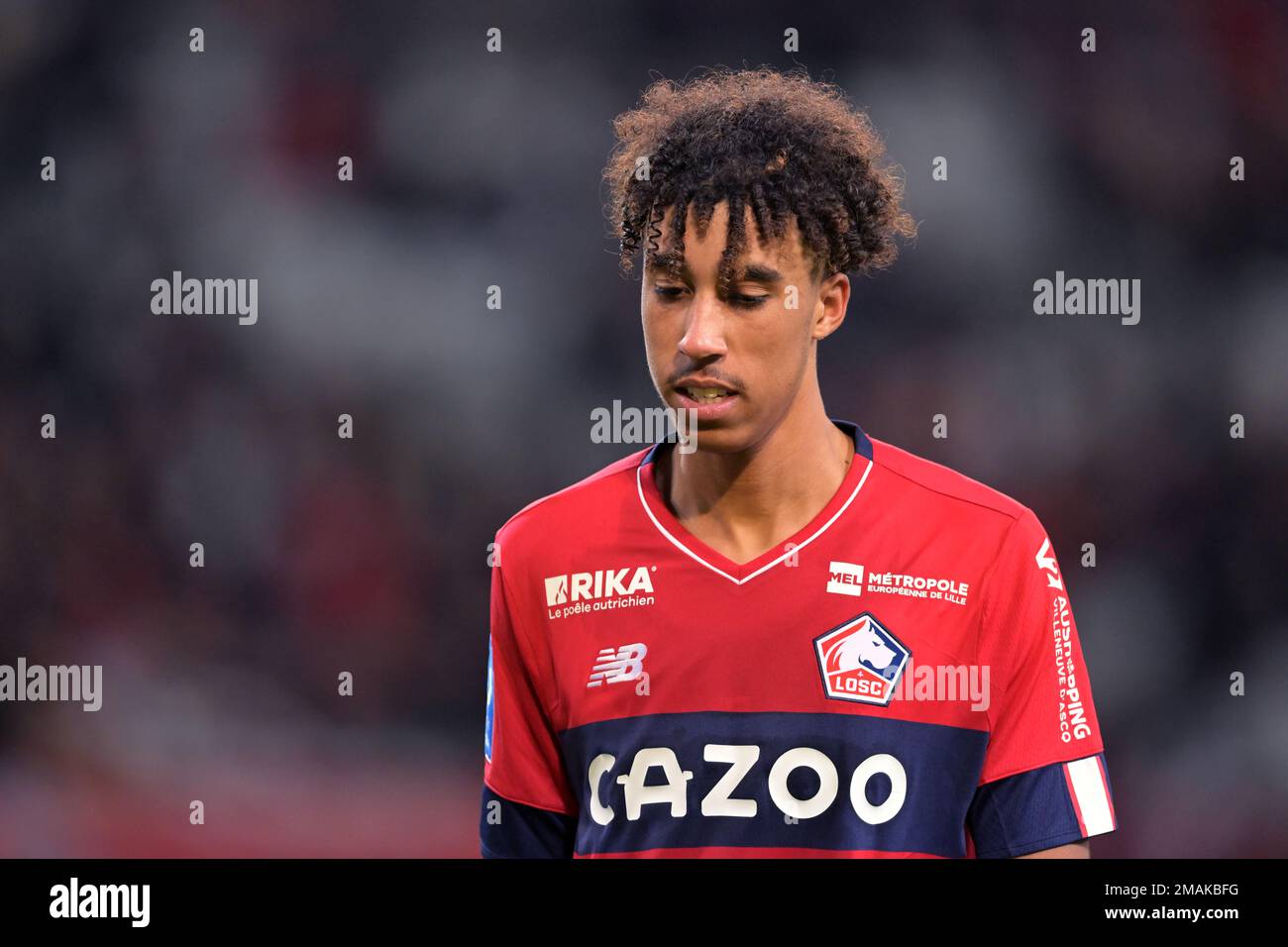 LILLE - Leny Yoro di LOSC Lille durante la partita francese Ligue 1 tra ...