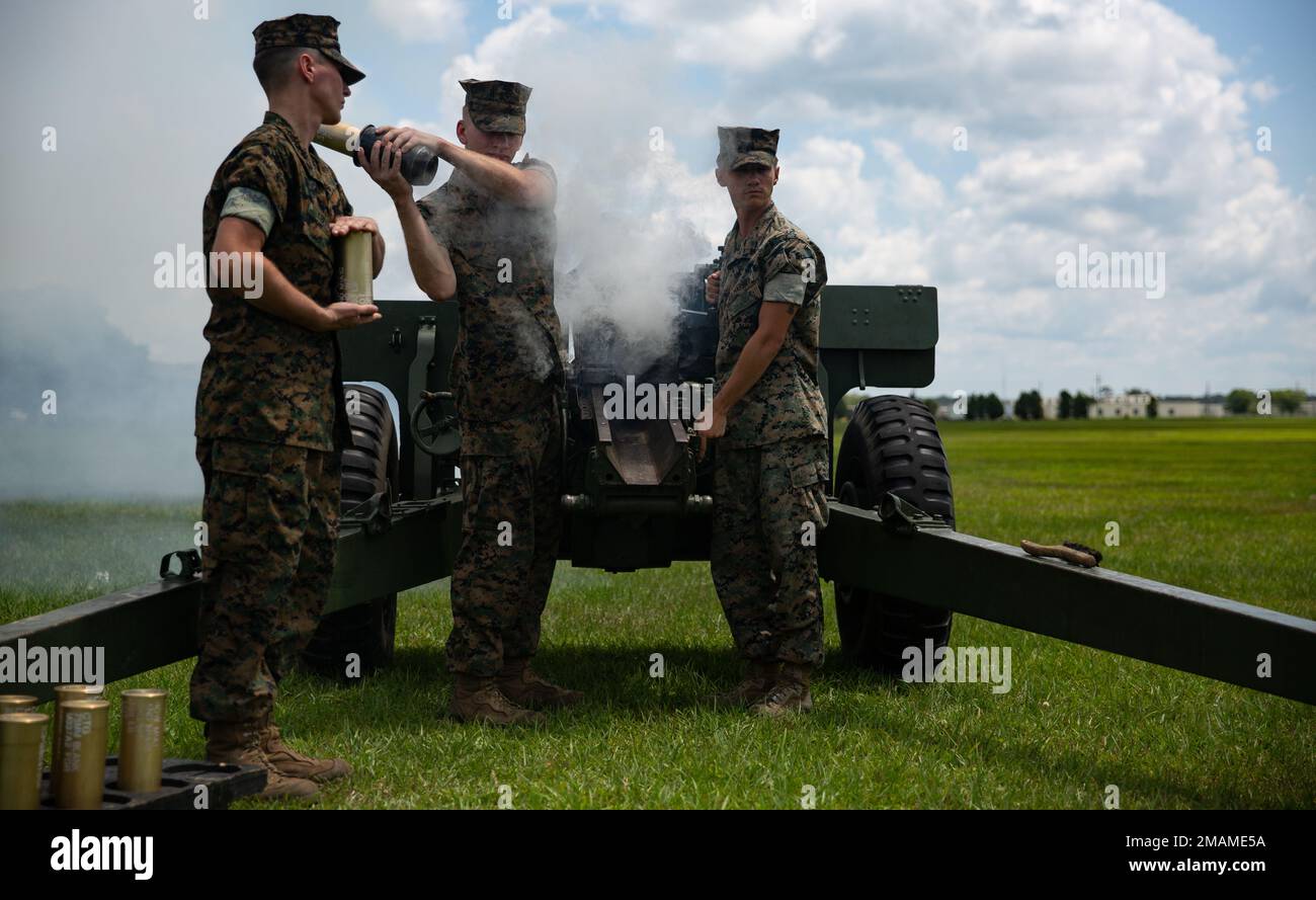 STATI UNITI Marines con Alpha Battery, 1st battaglione, 10th reggimento ...