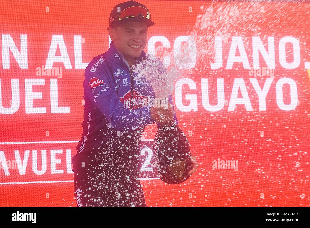 Australian rider Jay Vine from Alpecin Deceuninck team celebrates after ...