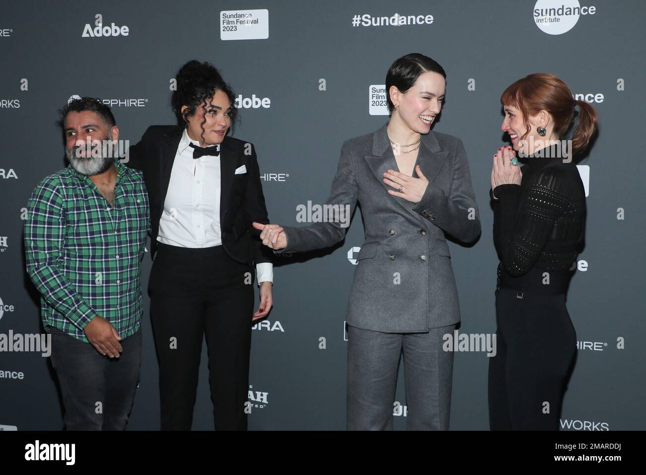 From left to right, actors Parvesh Cheena, Brittany O'Grady, actor and ...