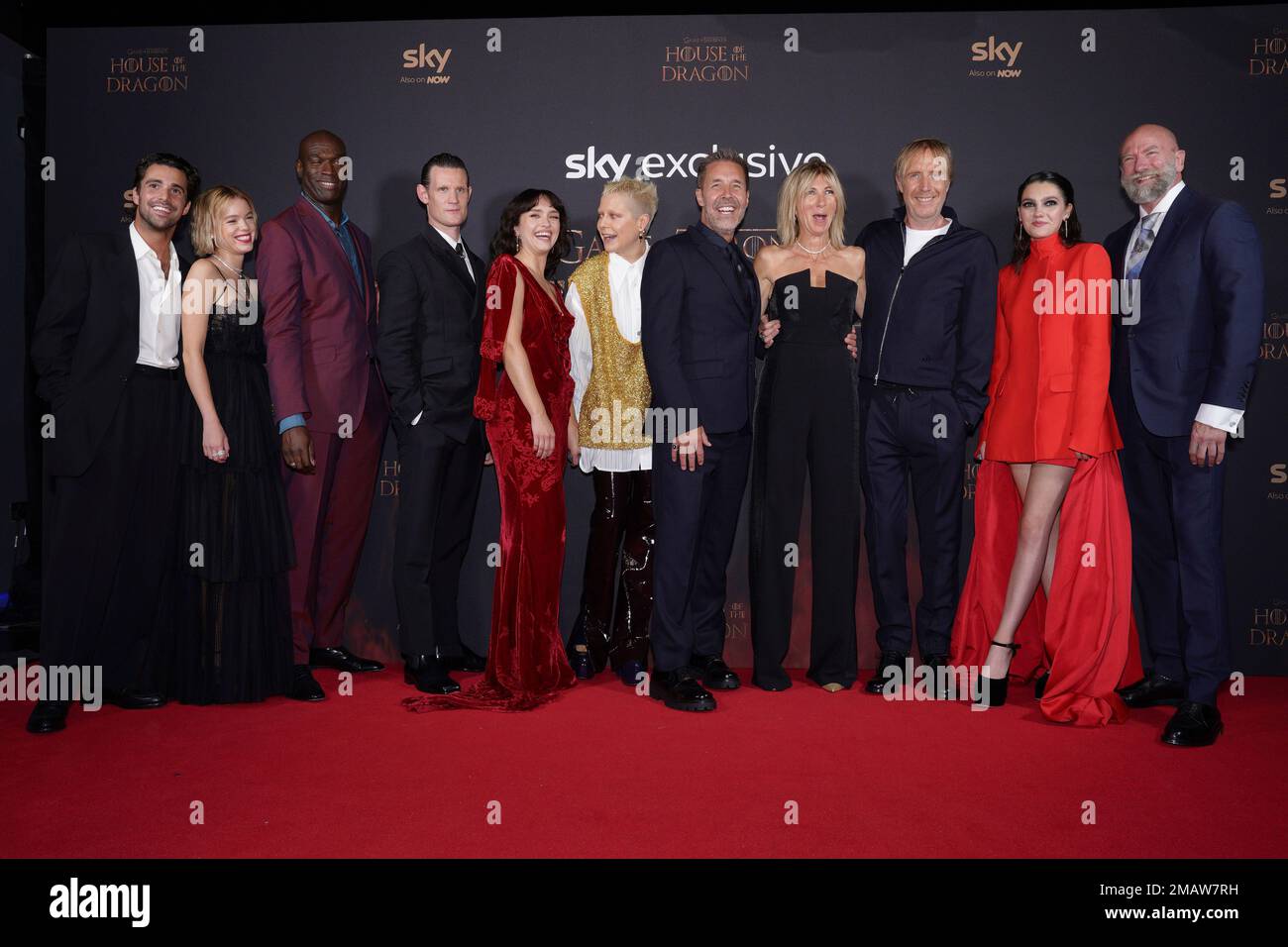 From left, Fabian Frankel, Milly Alcock, Steve Toussaint, Matt Smith ...