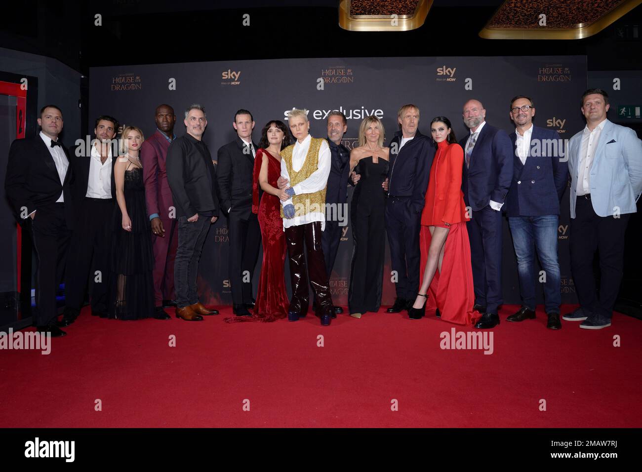 From left, Fabian Frankel, Milly Alcock, Steve Toussaint, Matt Smith ...