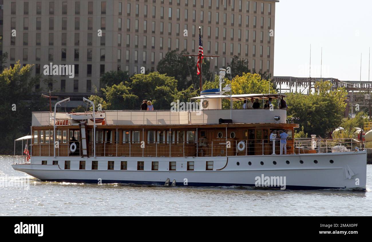 FILE - In this Sept. 6, 2013 file photo, the yacht Sequoia motors on ...
