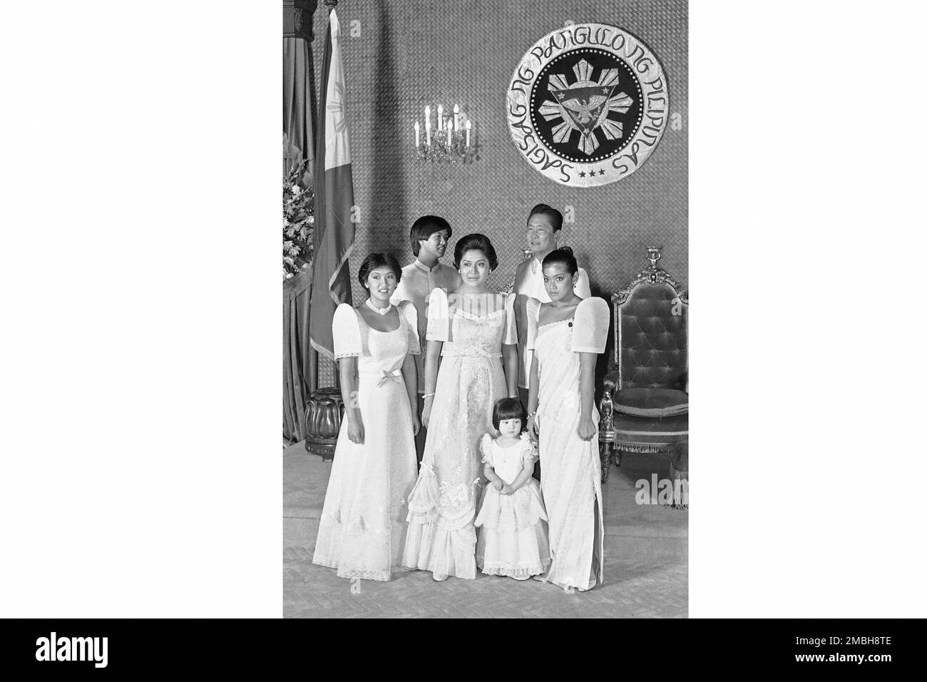 FILE - Philippine President Ferdinand Marcos, back right, and his wife ...