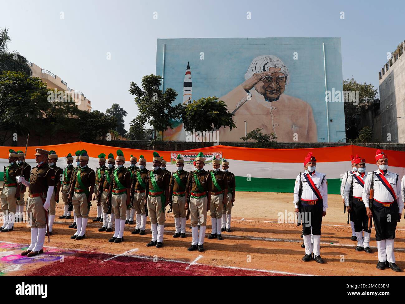A painting of former Indian president A.P.J. Abdul Kalam is displayed ...