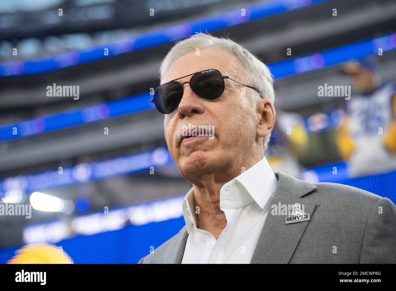FILE - Los Angeles Rams owner Stan Kroenke walks on the field during an ...