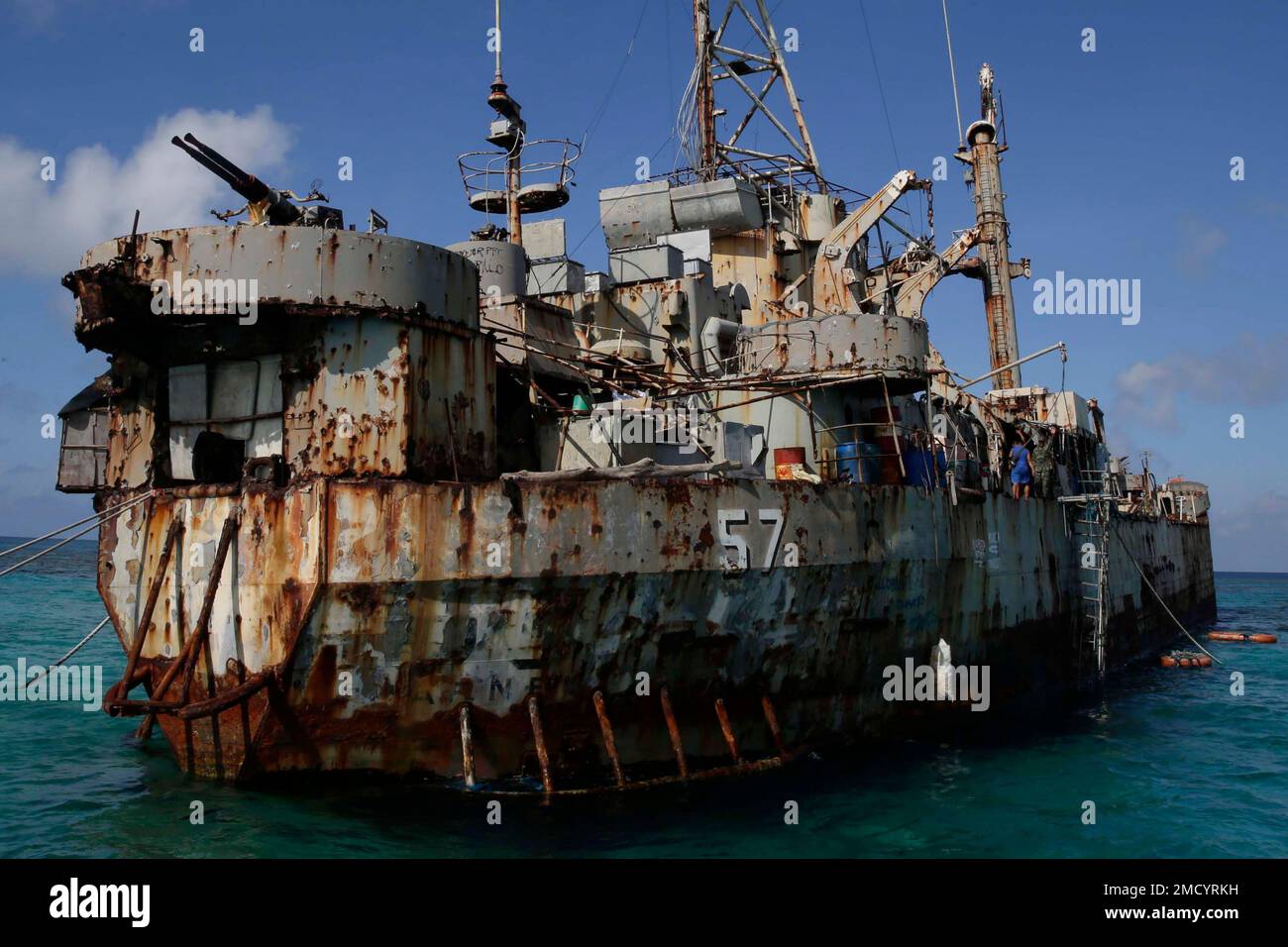FILE - A dilapidated Philippine Navy ship LT 57 (Sierra Madre) with ...