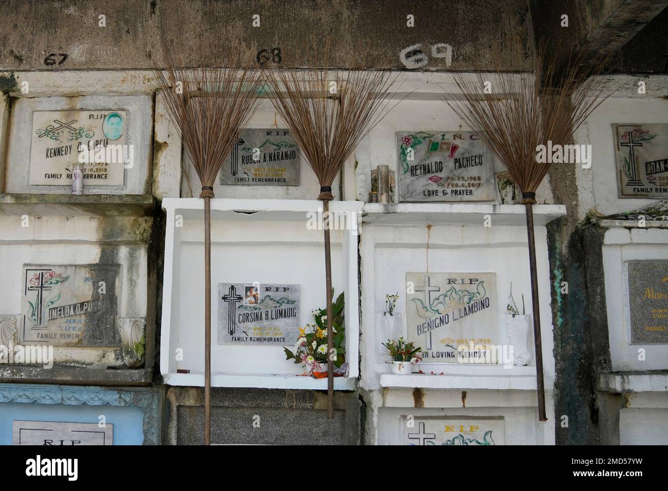 Brooms are hand on apartment-type tombs that remain without the usual ...