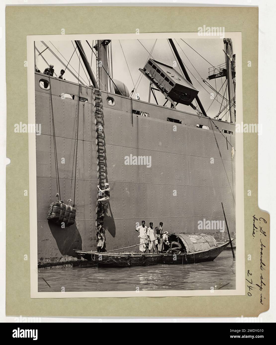 Coast Guard Officer Boards Liberty Ship in India. Sulla scala di Jacob ...