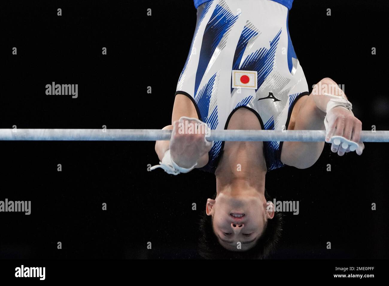Daiki Hashimoto, of Japan, performs on the horizontal bar during the ...