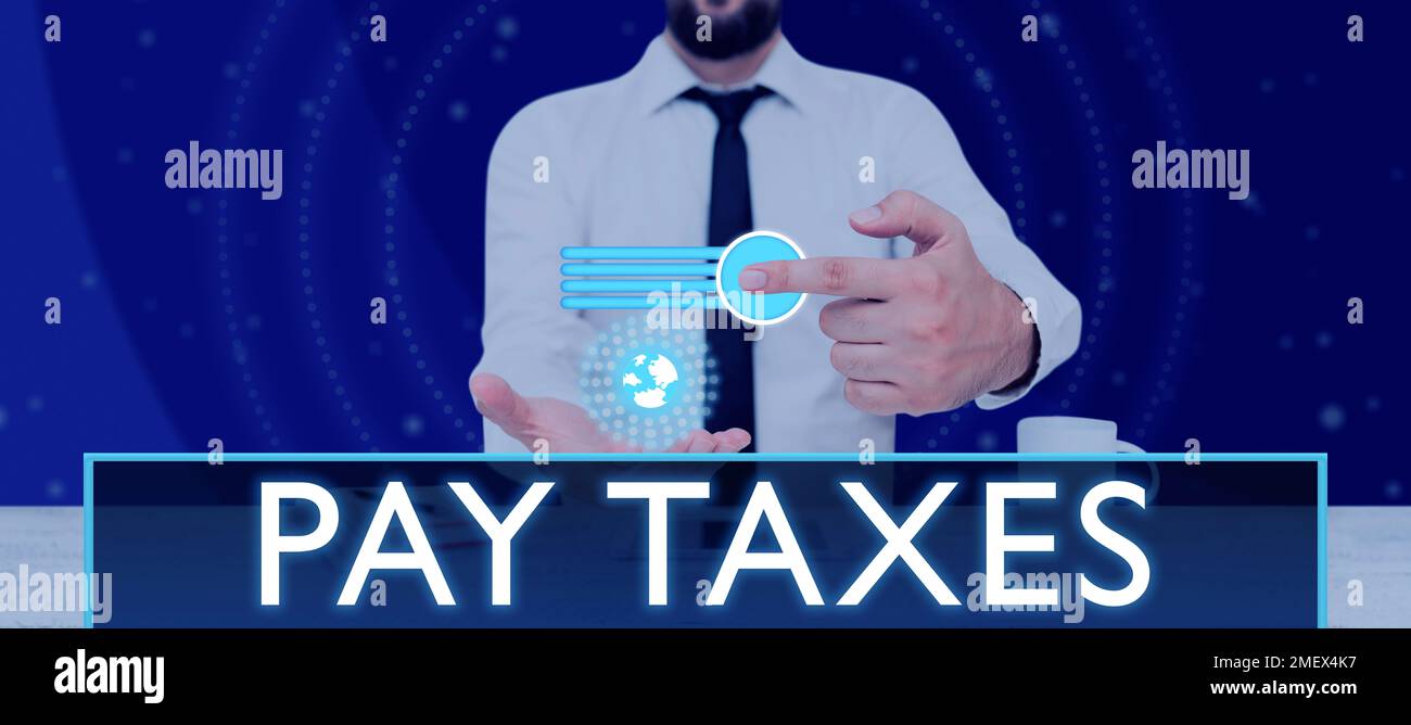 Ispirazione che mostra le imposte di pagamento del segno. Vetrina ...