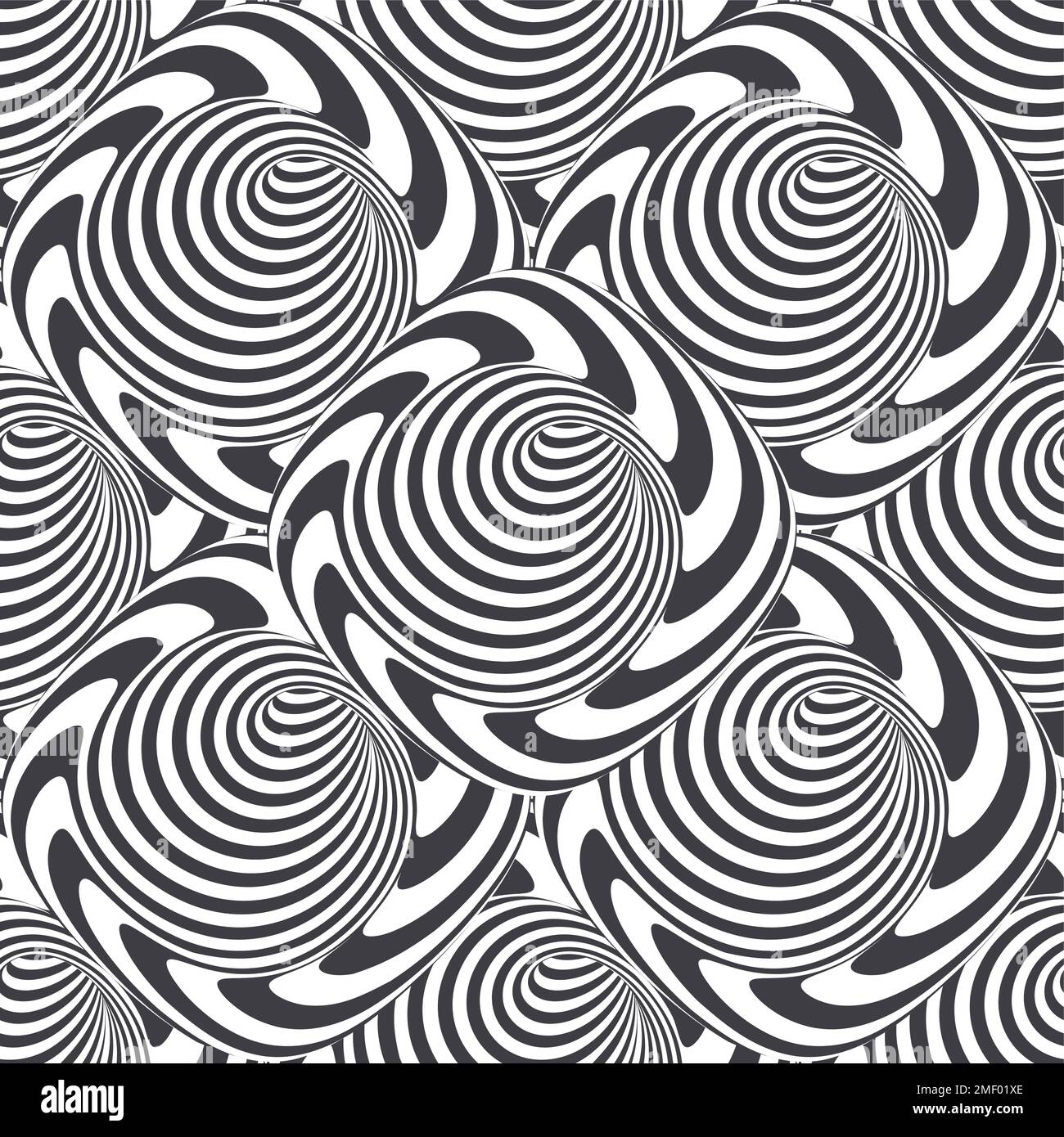 Sfondo a righe bianche e nere. Pattern senza cuciture con illusione ...