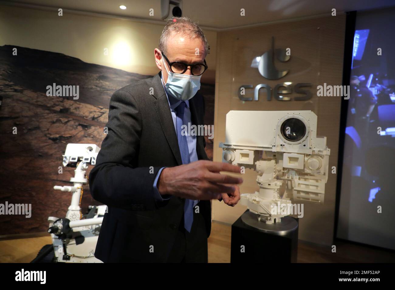 French astrophysicist and SuperCam creator Sylvestre Maurice gestures ...