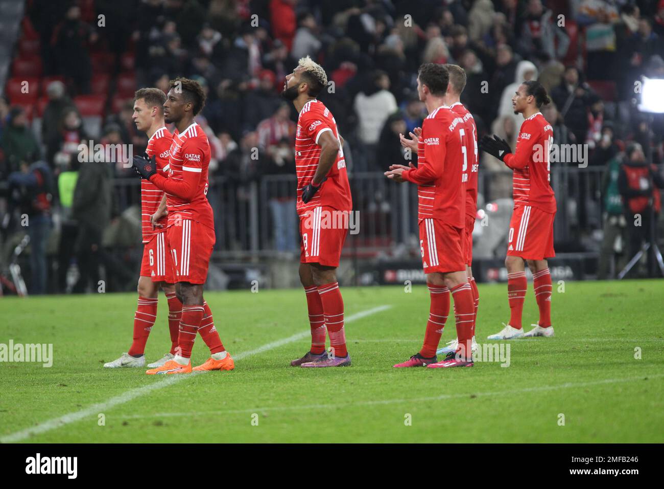 Monaco, Germania. 24th gennaio 2023. I giocatori del Bayern dopo la ...