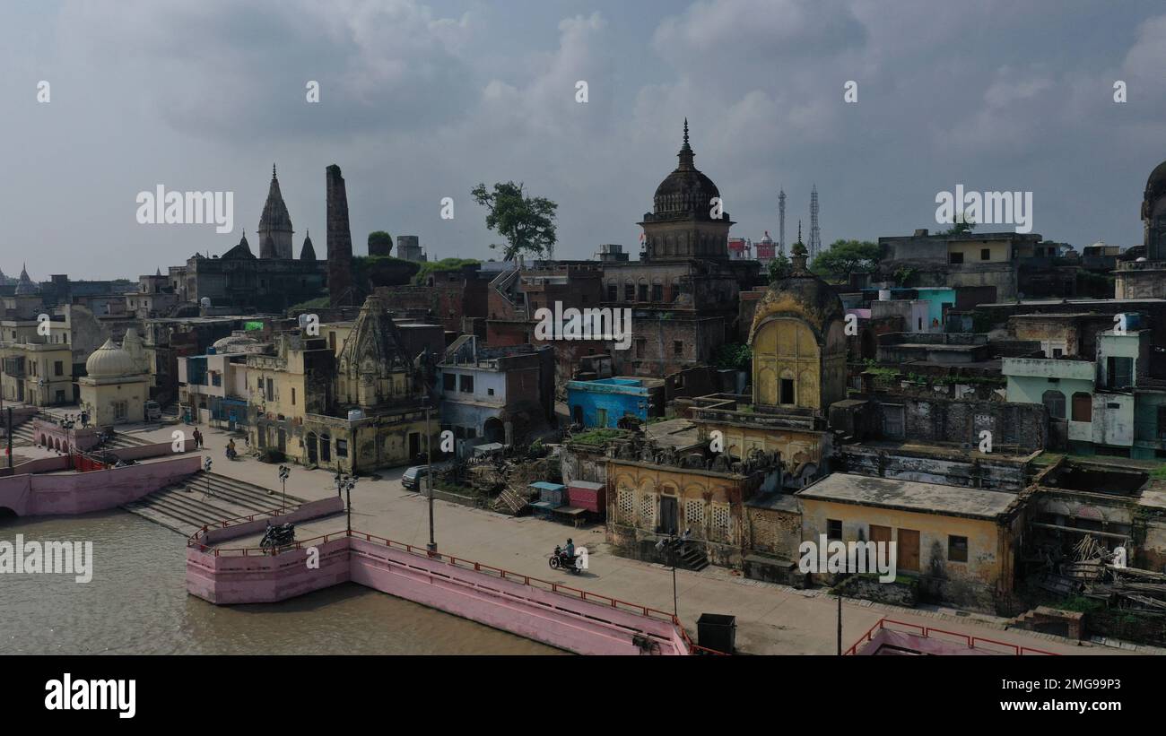 Hindu temples stand in Ayodhya, as the town prepares for a ...