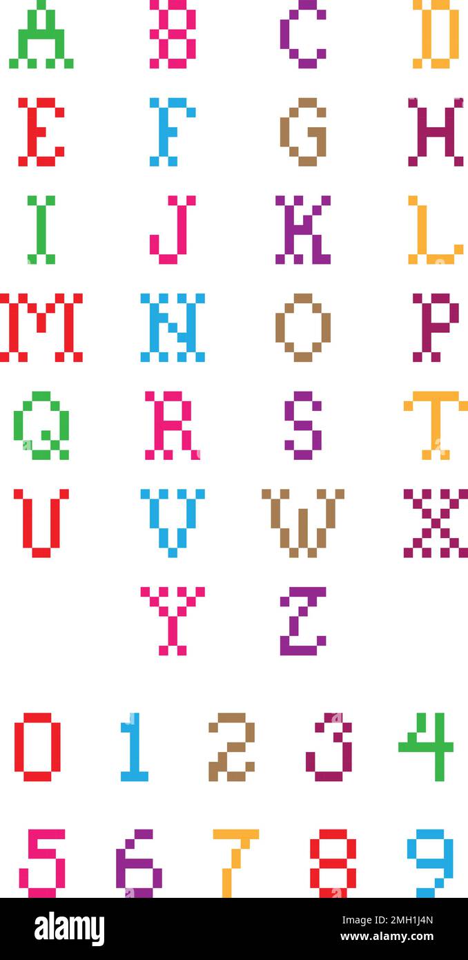 Alfabeto pixel art Immagini Vettoriali Stock - Pagina 3 - Alamy