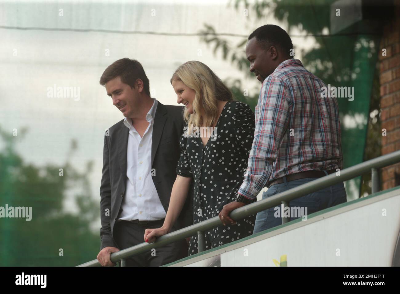 Zimbabwe Sports Minister Kirsty Coventry,centre husband Tyrone Seward ...