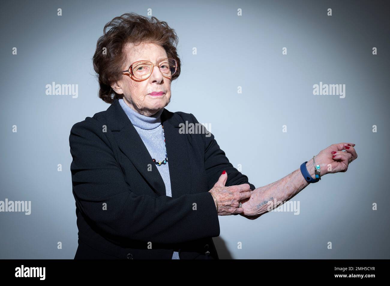 In this Thursday, Jan. 16, 2020 photo Auschwitz survivor Agi Geva poses ...