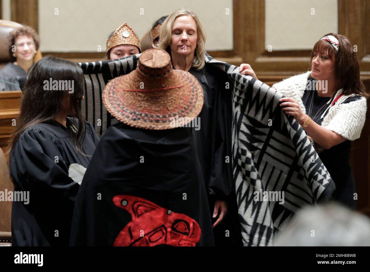 New Washington Supreme Court Chief Justice Debra Stephens is given a ...