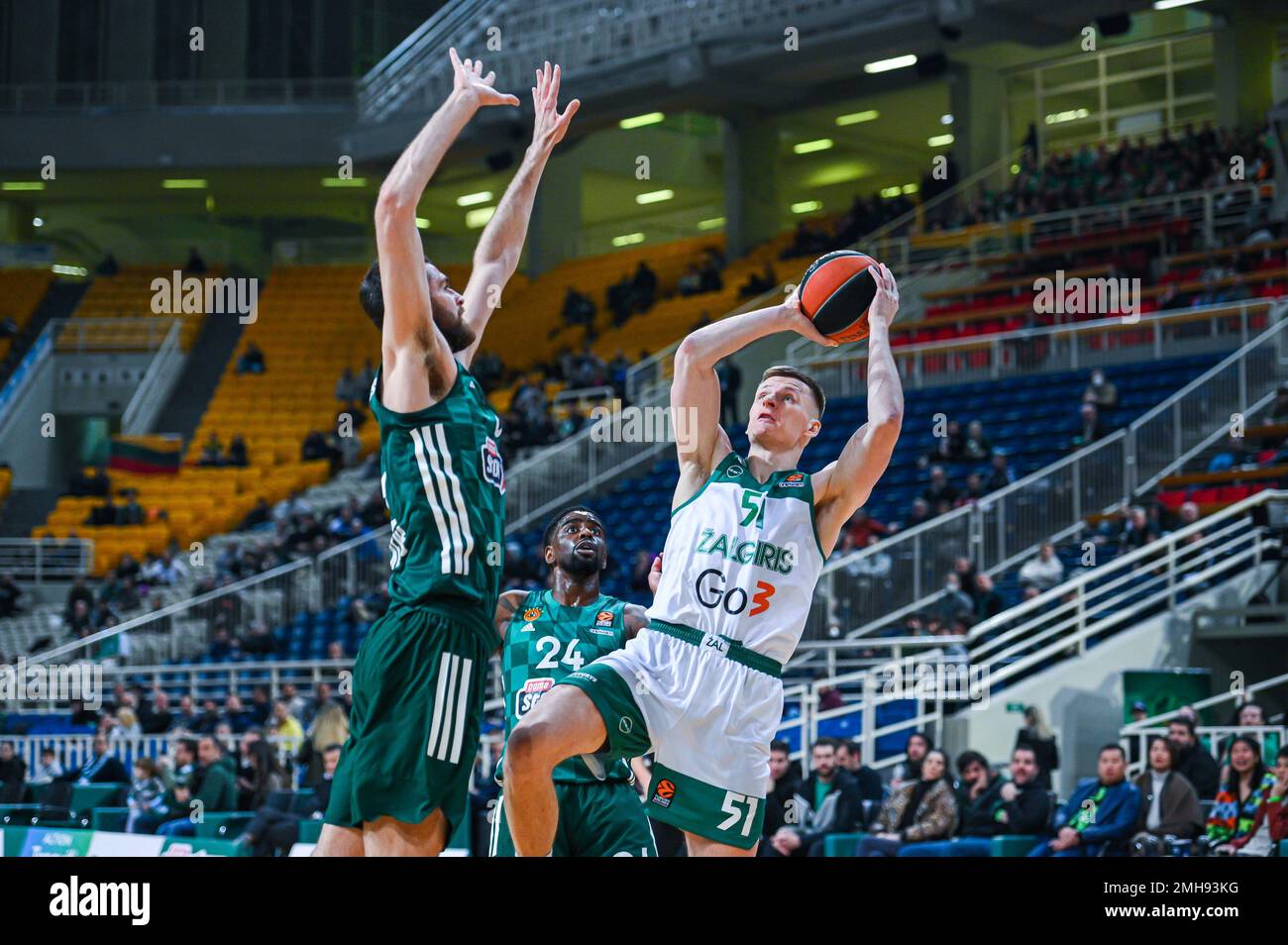 51 ARNAS BUTKEVICIUS di Zalgiris Kaunas durante l'Eurolega, turno 21 ...