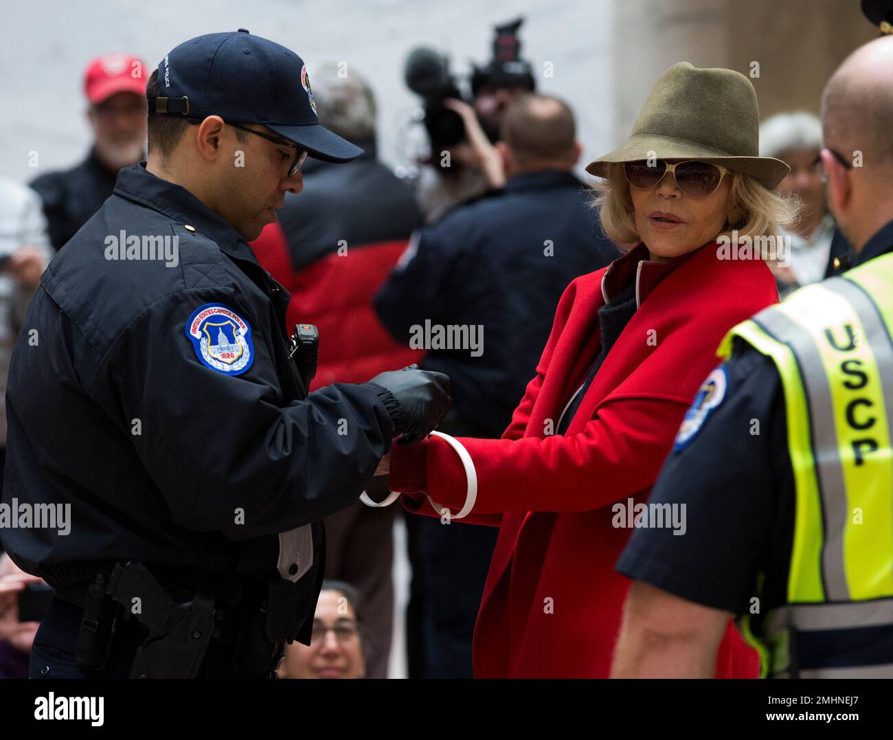 Actress and activist Jane Fonda, is arrested by U.S. Capitol police at ...