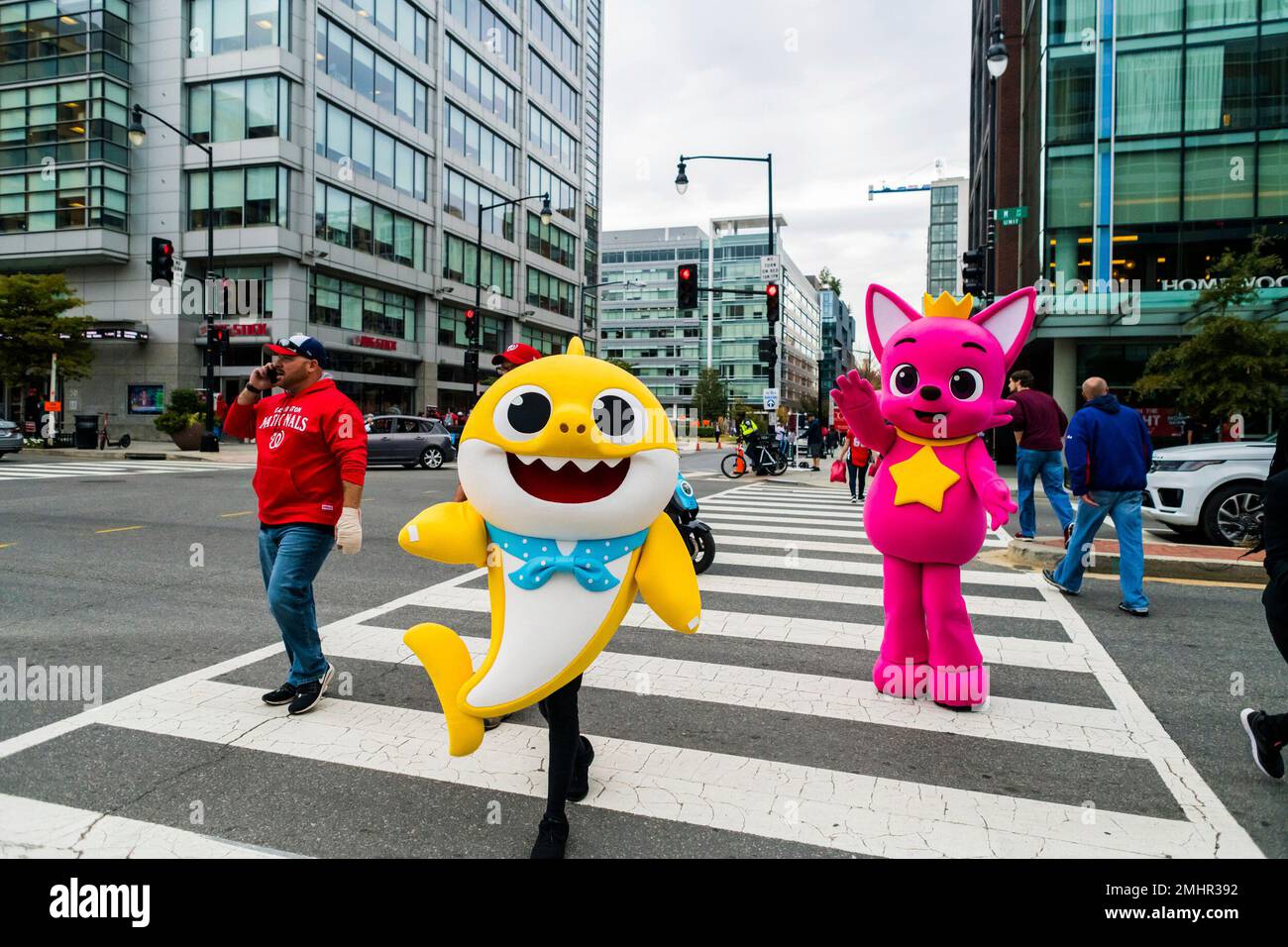 Pinkfong and Baby Shark cheer on the Washington Nationals with fans of ...