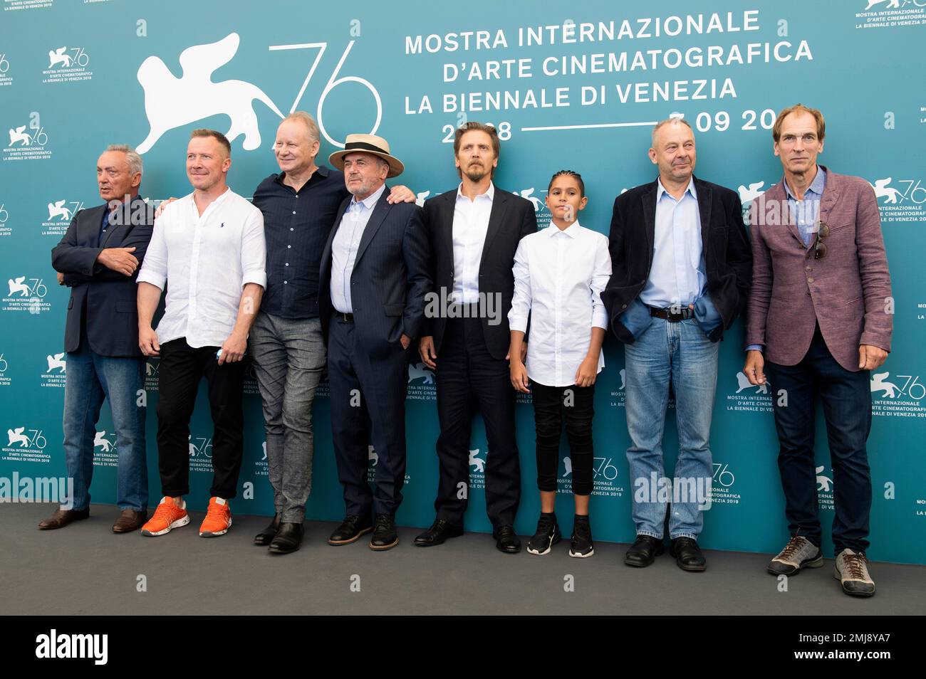 Actors Udo Kier, from left, Aleksei Kravchenko, Stellan Skarsgard ...