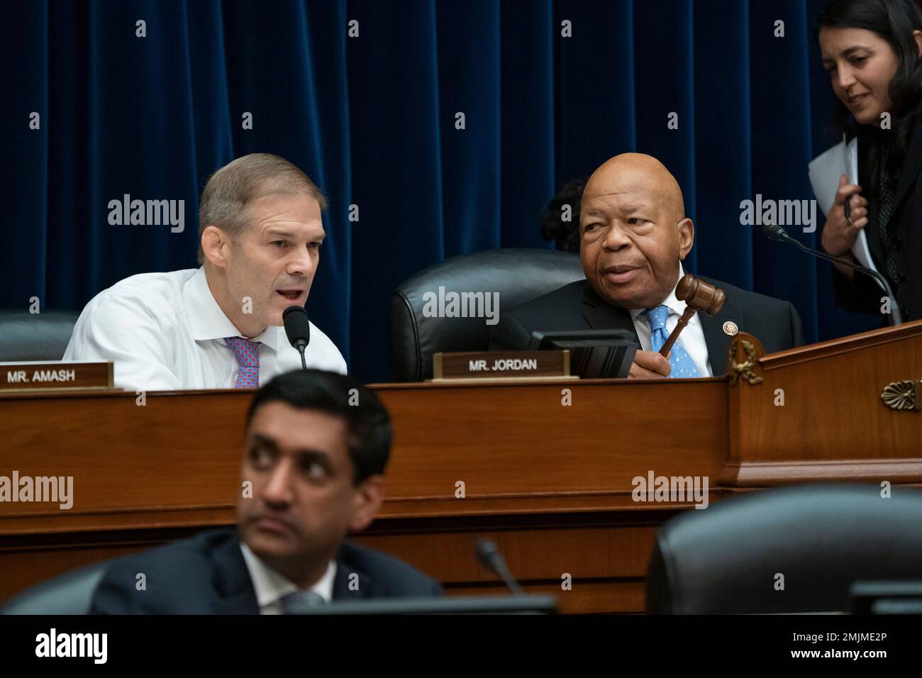 Rep. Jim Jordan, R-Ohio, left, the ranking member, makes a statement as ...