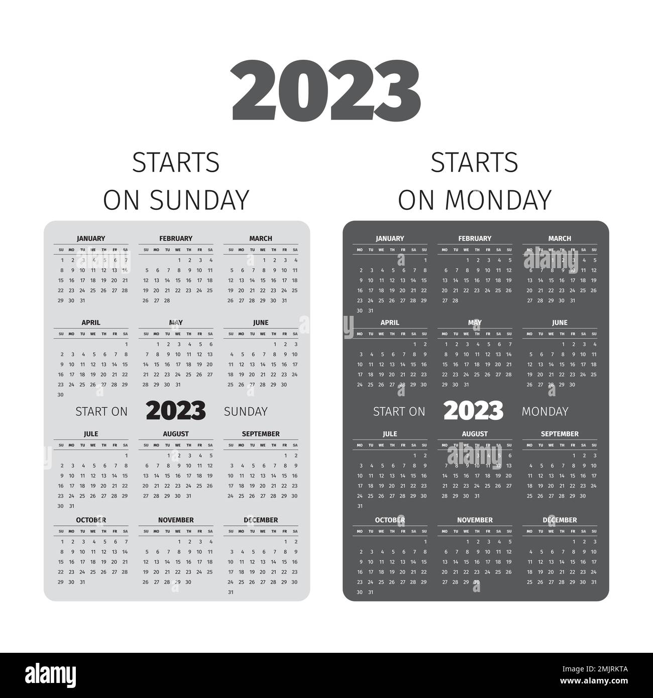 Calendario 2023 con settimane immagini e fotografie stock ad alta ...