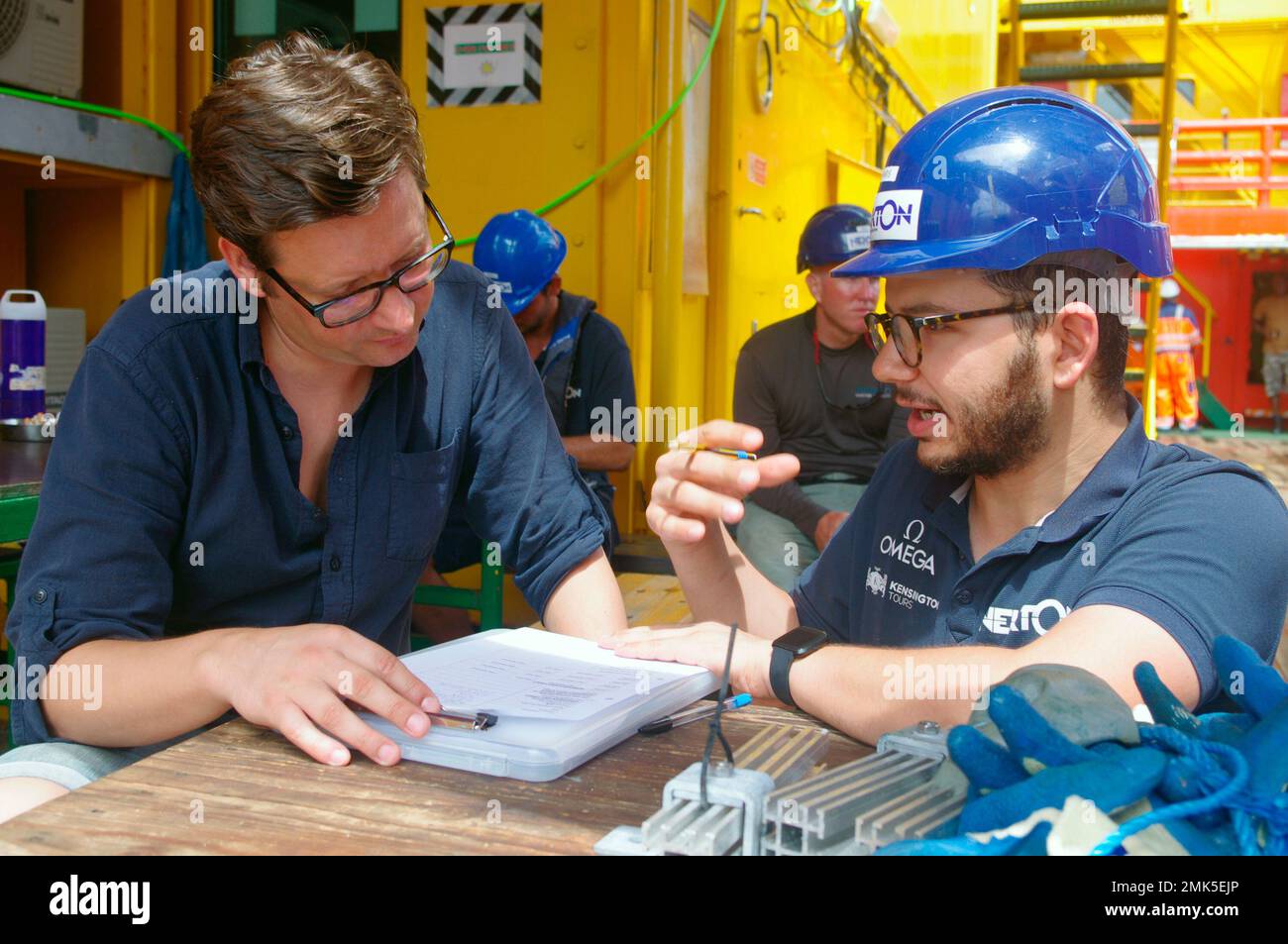 Associated Press reporter David Keyton, left, receives instructions ...