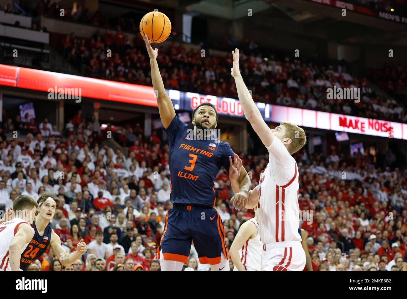 28 gennaio 2023: L'Illinois Fighting Illini Guard Jayden Epps (3) spara ...