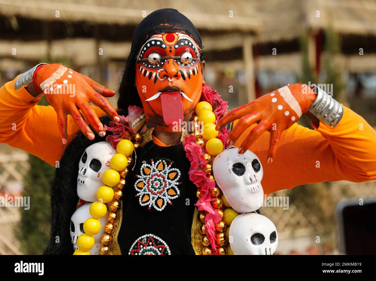 In this Thursday, Jan. 24, 2019, file photo, an Indian artist performs ...