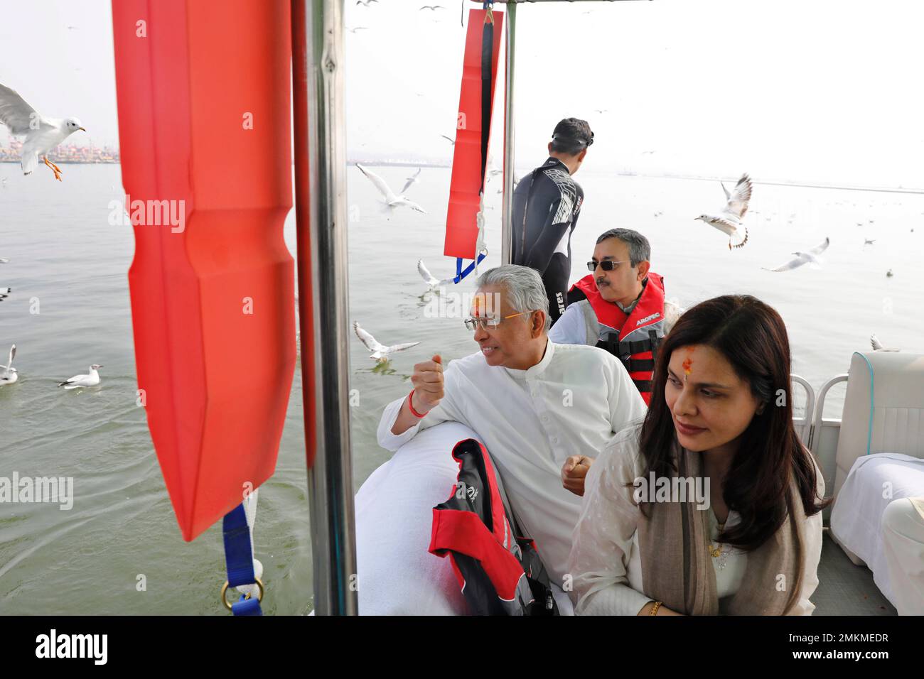 Prime Minister of Mauritius Pravind Kumar Jugnauth and his wife Kobita ...