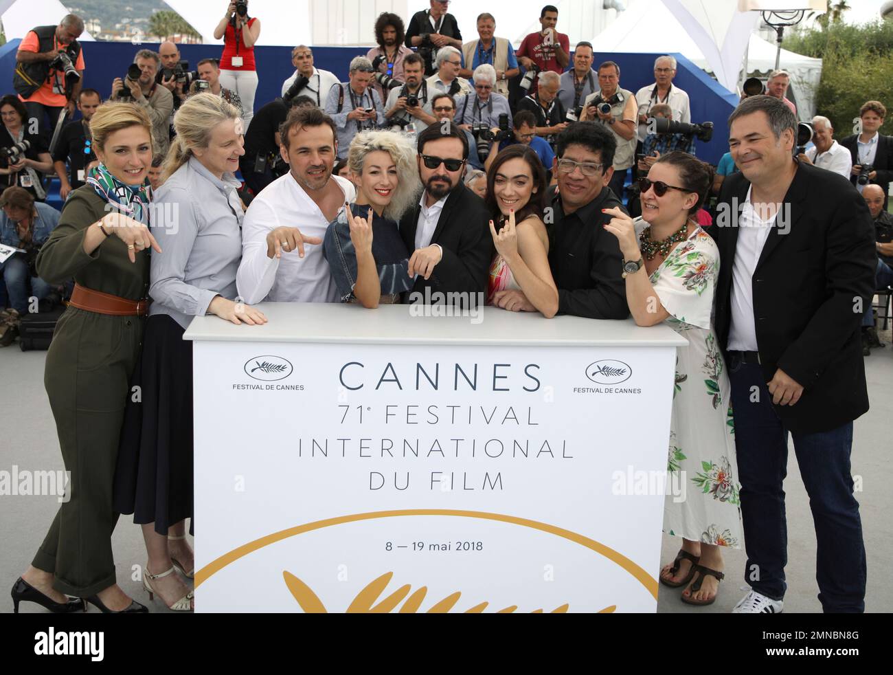 Producer Julie Gayet, from left, producer Nadia Turincev, actor ...