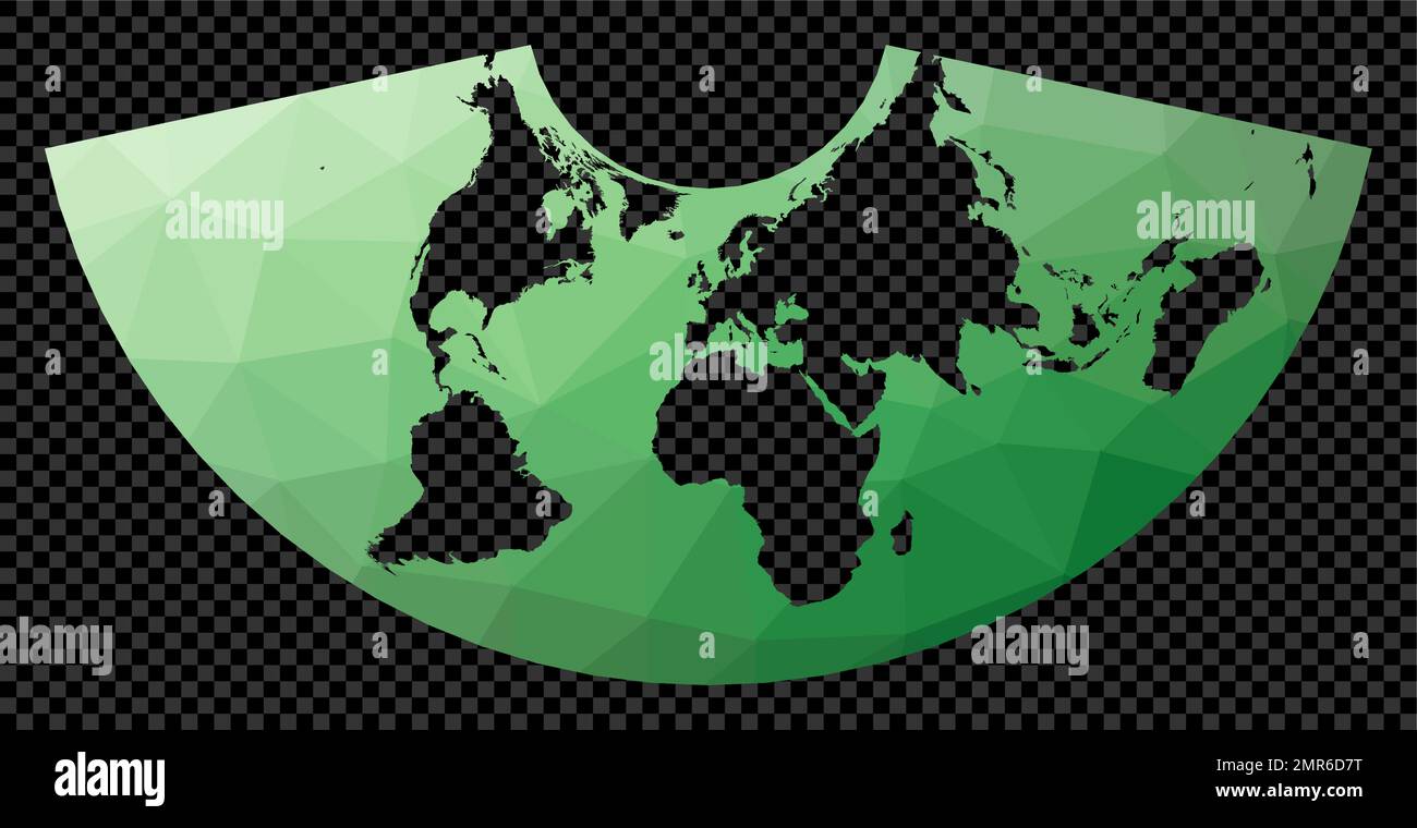 Bassa mappa poly del mondo. Proiezione Conic EQUAL area. Mappa ...