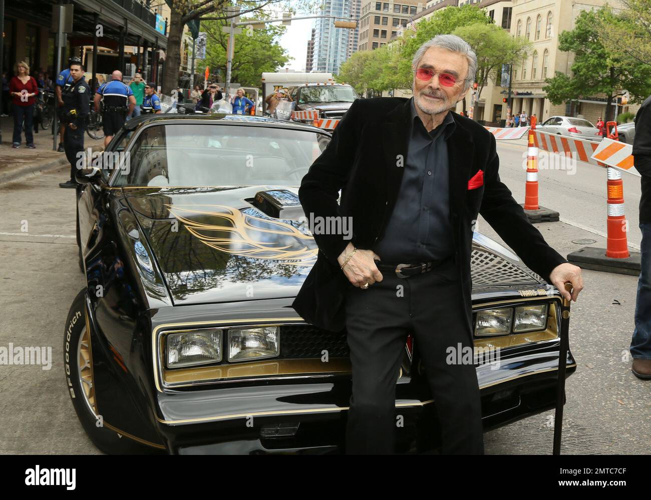 FILE - In this March 12, 2016 file photo, Burt Reynolds sits on a 1977 ...