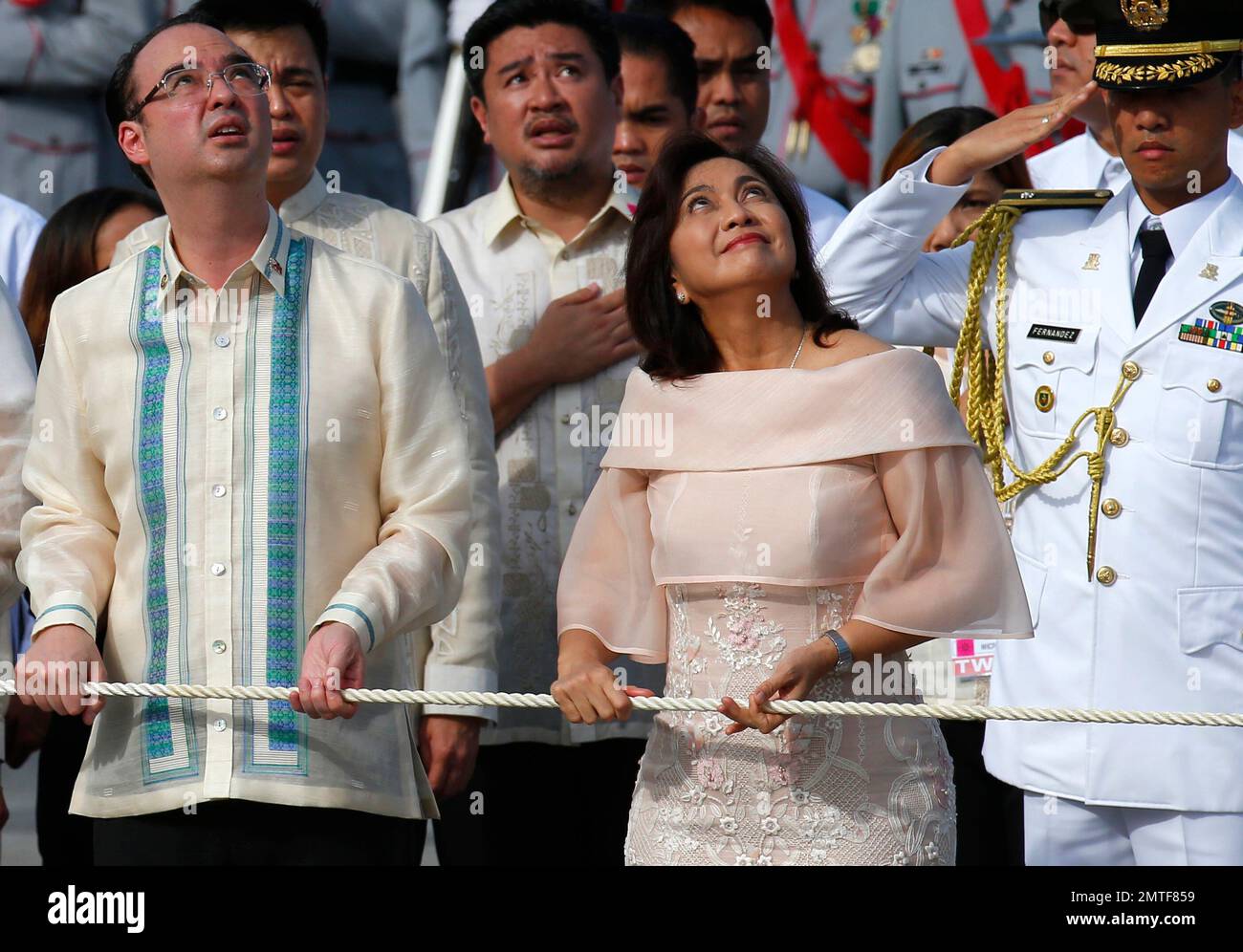 Philippine Vice President Leni Robredo, right, and Foreign Affairs ...