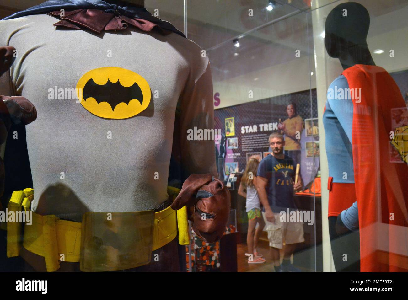 FILE - In this May 29, 2015 file photo, a Batman costume worn by Adam ...