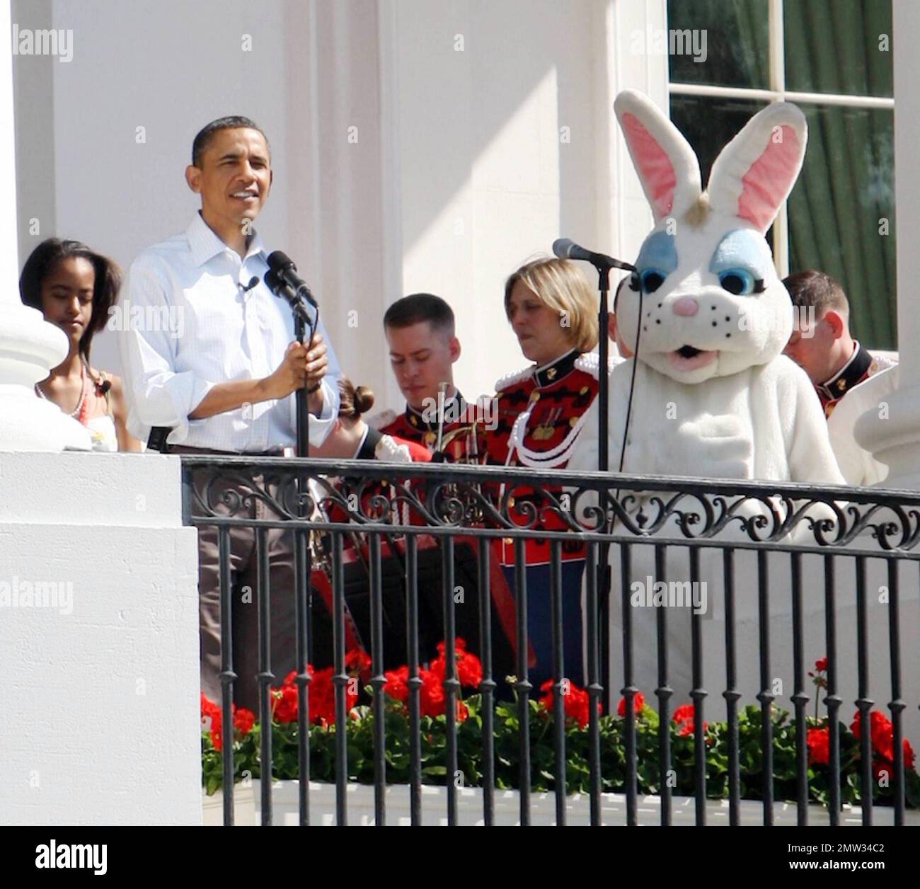 Il presidente degli Stati Uniti Barack Obama e la sua famiglia, la ...