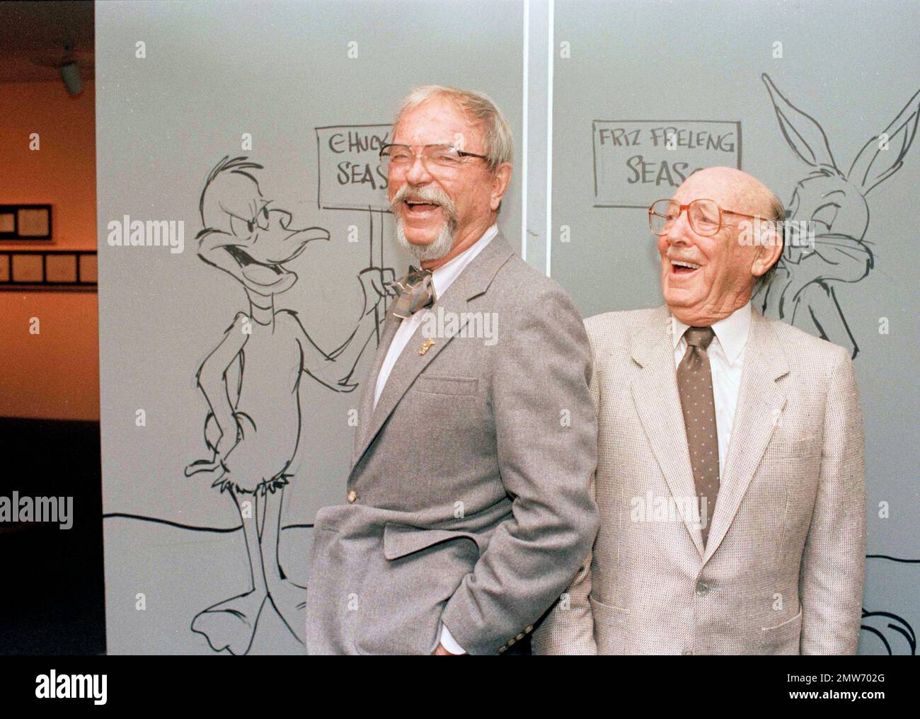 Warner Bros. animators and cartoonists Friz Freleng, right, and Chuck ...