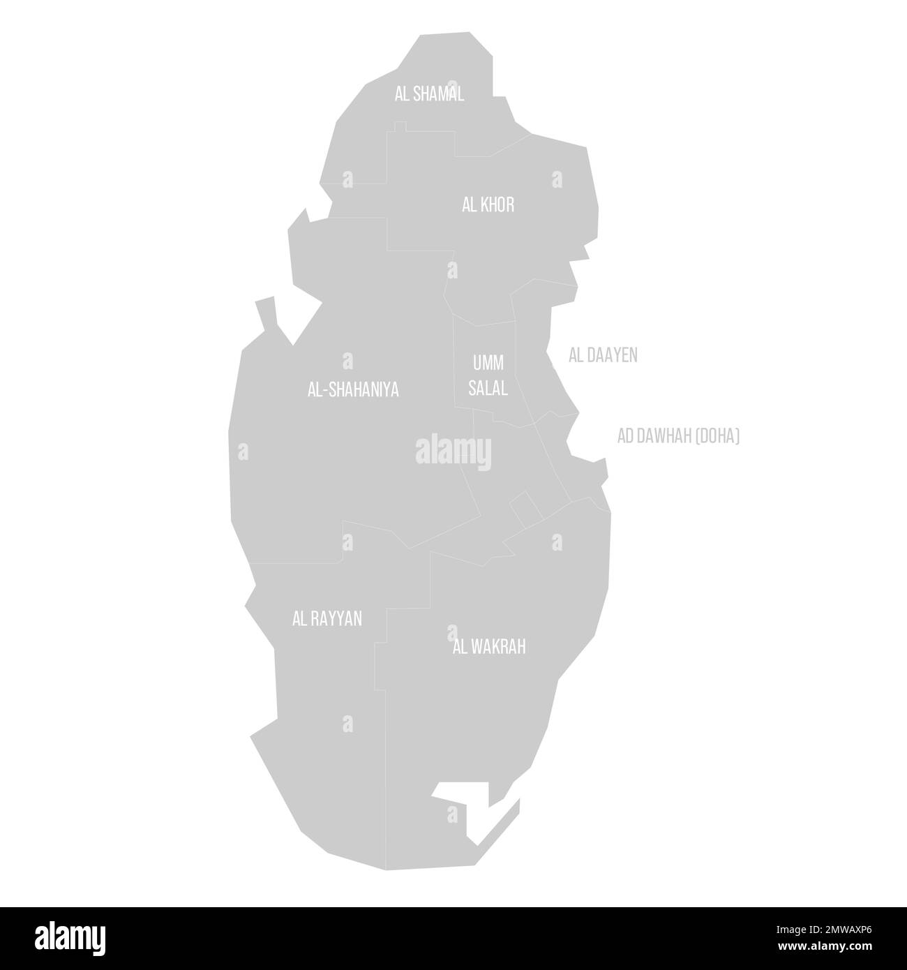 Qatar political map Foto e Immagini Stock in Bianco e Nero - Alamy