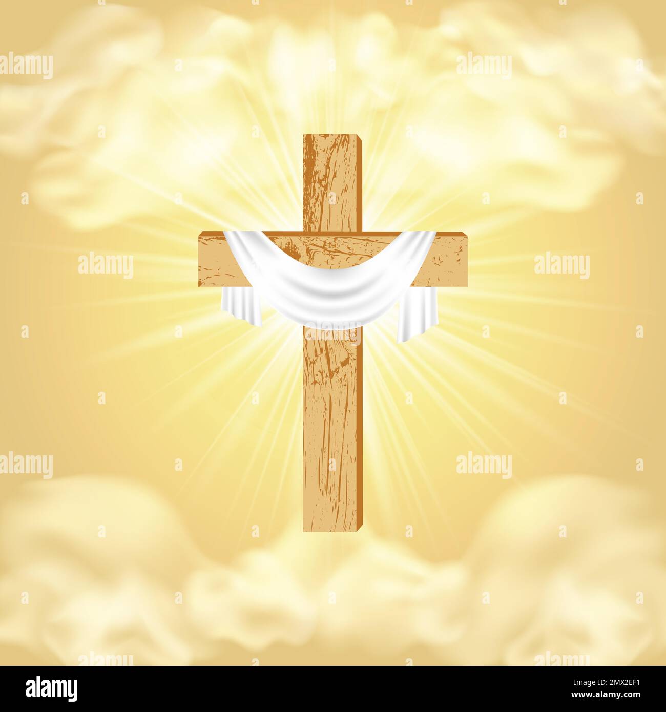 Jesus christ on cross clouds Immagini Vettoriali Stock - Alamy