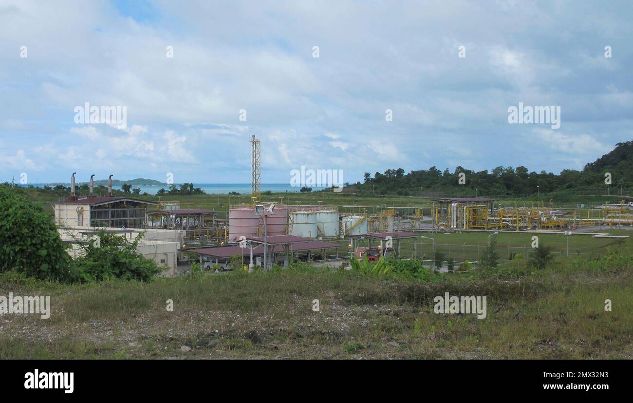 This Wednesday, Oct. 5, 2016 photo shows the terminal of a gas pipeline ...