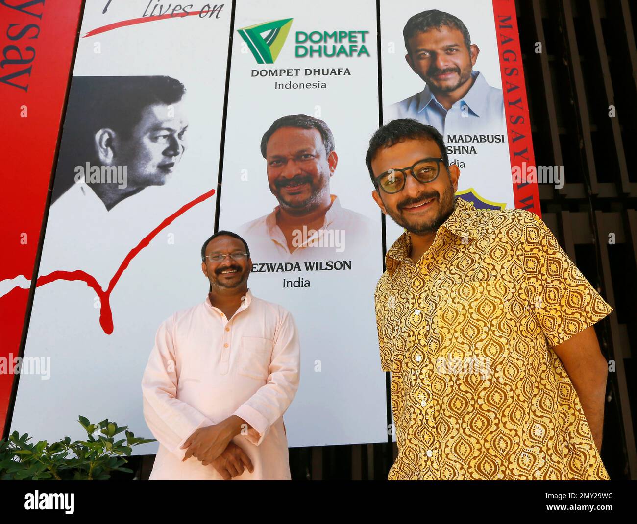 Two of the Ramon Magsaysay awardees for this year, Bezwada Wilson ...