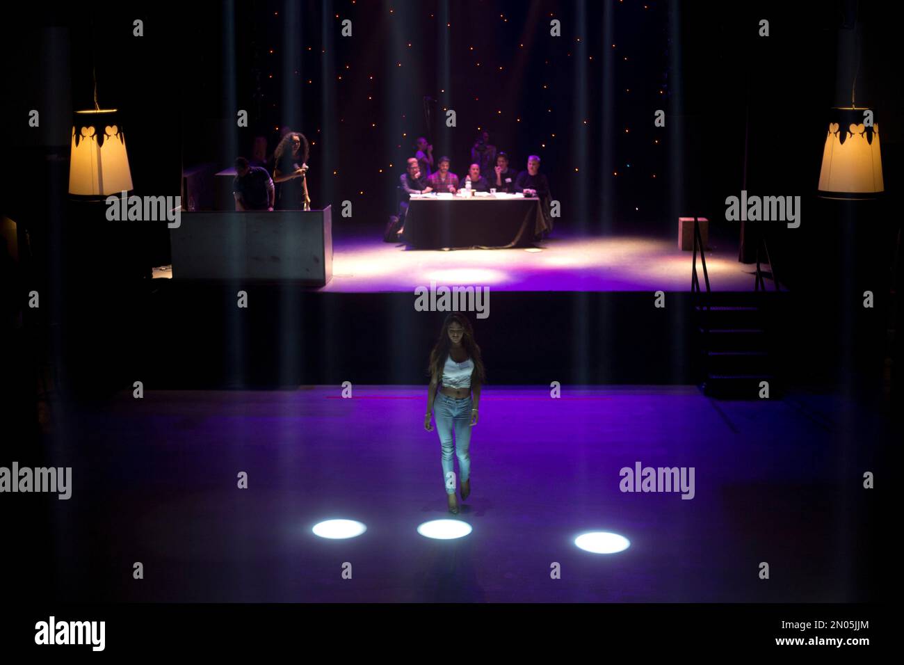 Contestants Elian Nesiel walks the catwalk during auditions for the ...