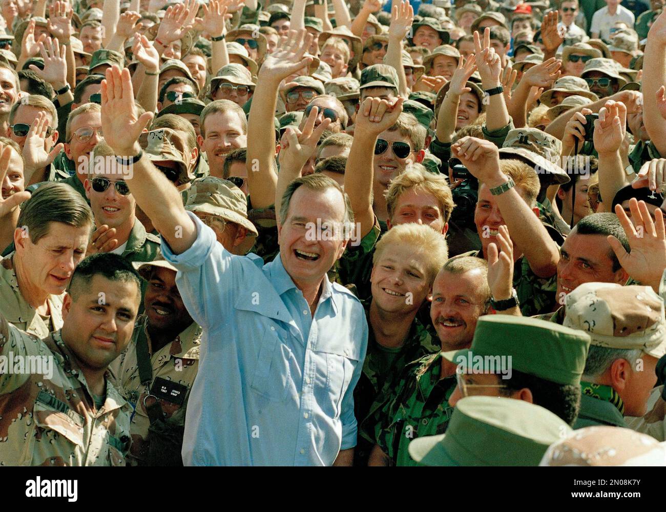 FILE -- In this Nov. 22, 1990 file photo, President George Bush poses ...