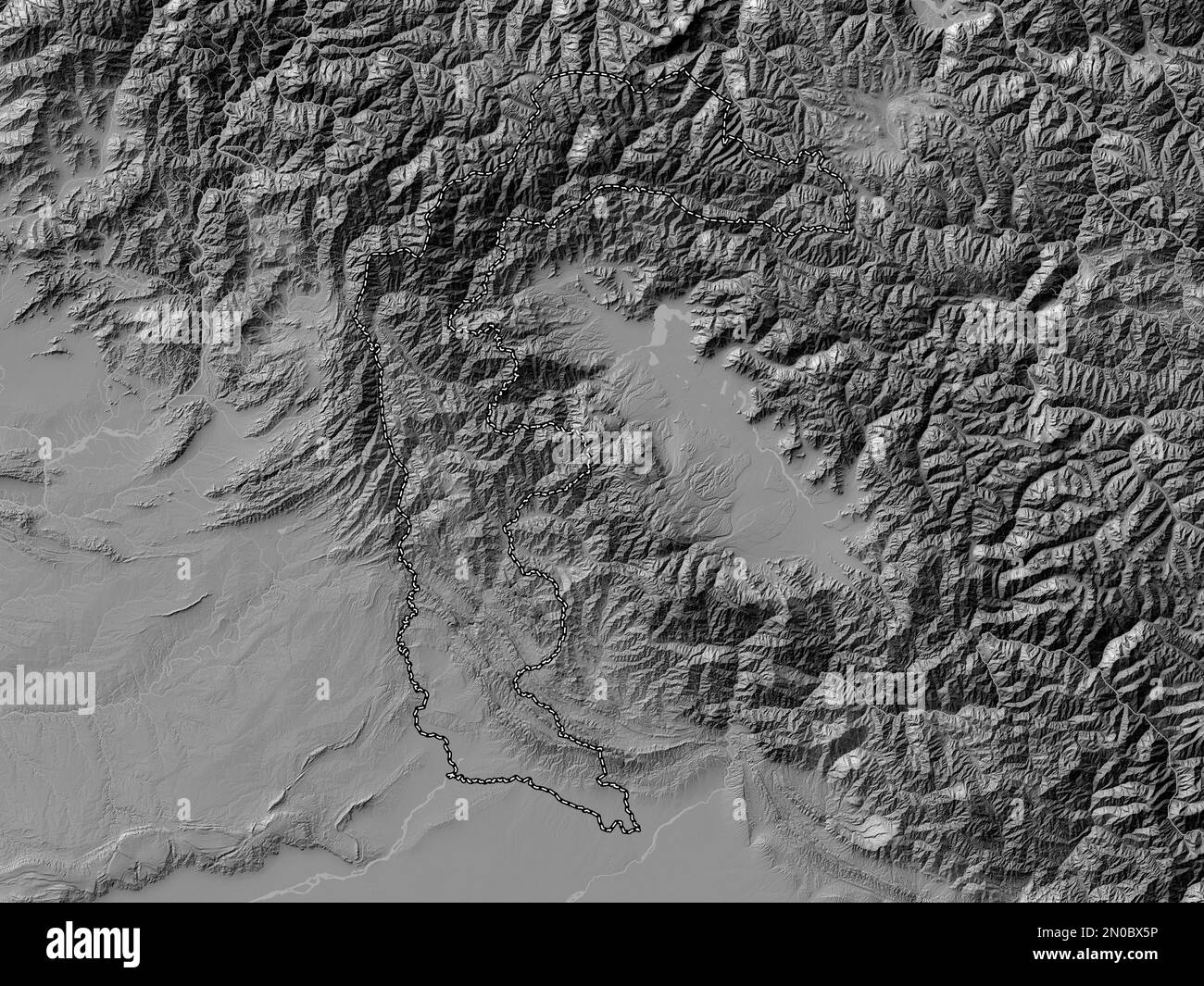 Mappa della regione del kashmir Foto e Immagini Stock in Bianco e Nero ...
